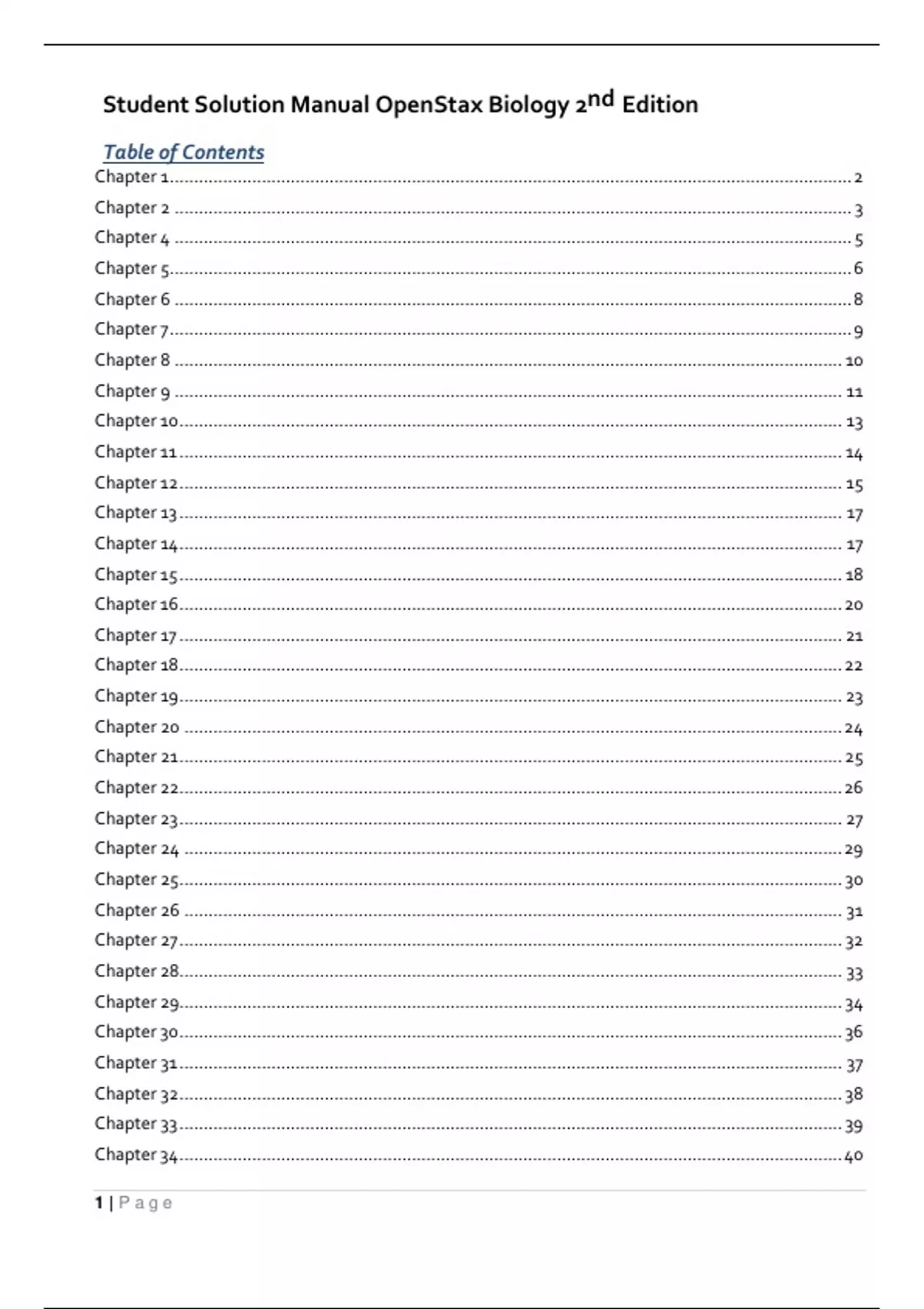 Testbank for Biology 2nd Edition from OpenStax College - Stuvia US