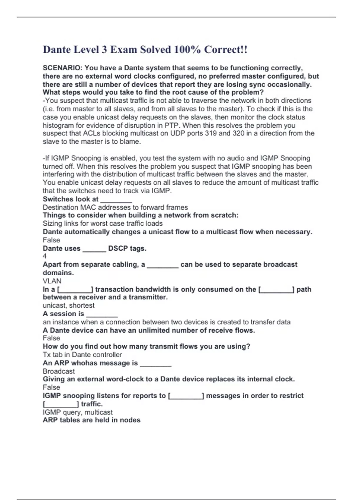 Dante Level 3 Exam Solved 100% Correct!! - Dante Level 3 - Stuvia US