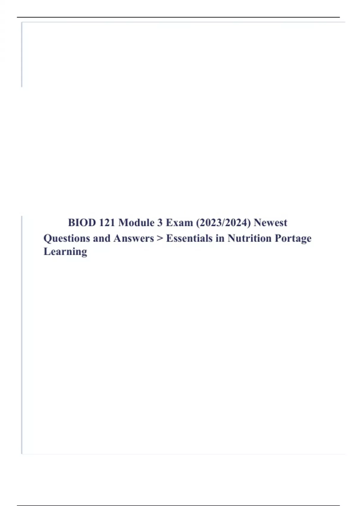 BIOD 121 Module 3 Exam (2023/2024) Newest Questions and Answers ...