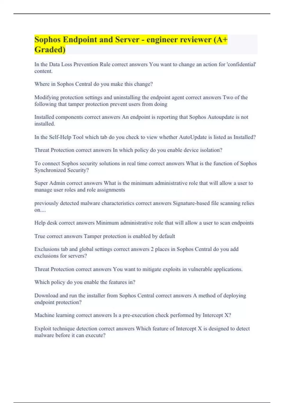 Sophos Endpoint and Server - engineer reviewer (A+ Graded) - Sophos ...