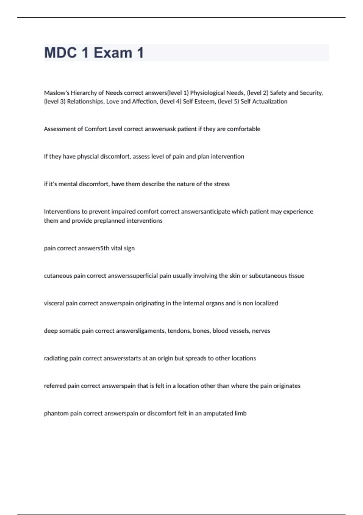 MDC 1 Exam 1 2023/2024 with complete solutions - MDC 1 E - Stuvia US
