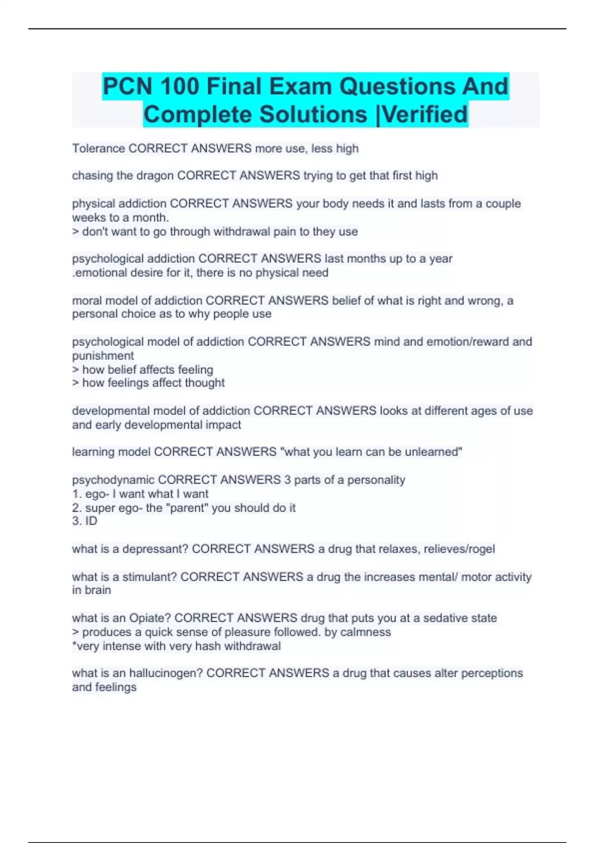 PCN 100 Final Exam Questions And Complete Solutions |Verified - PCN-100 ...
