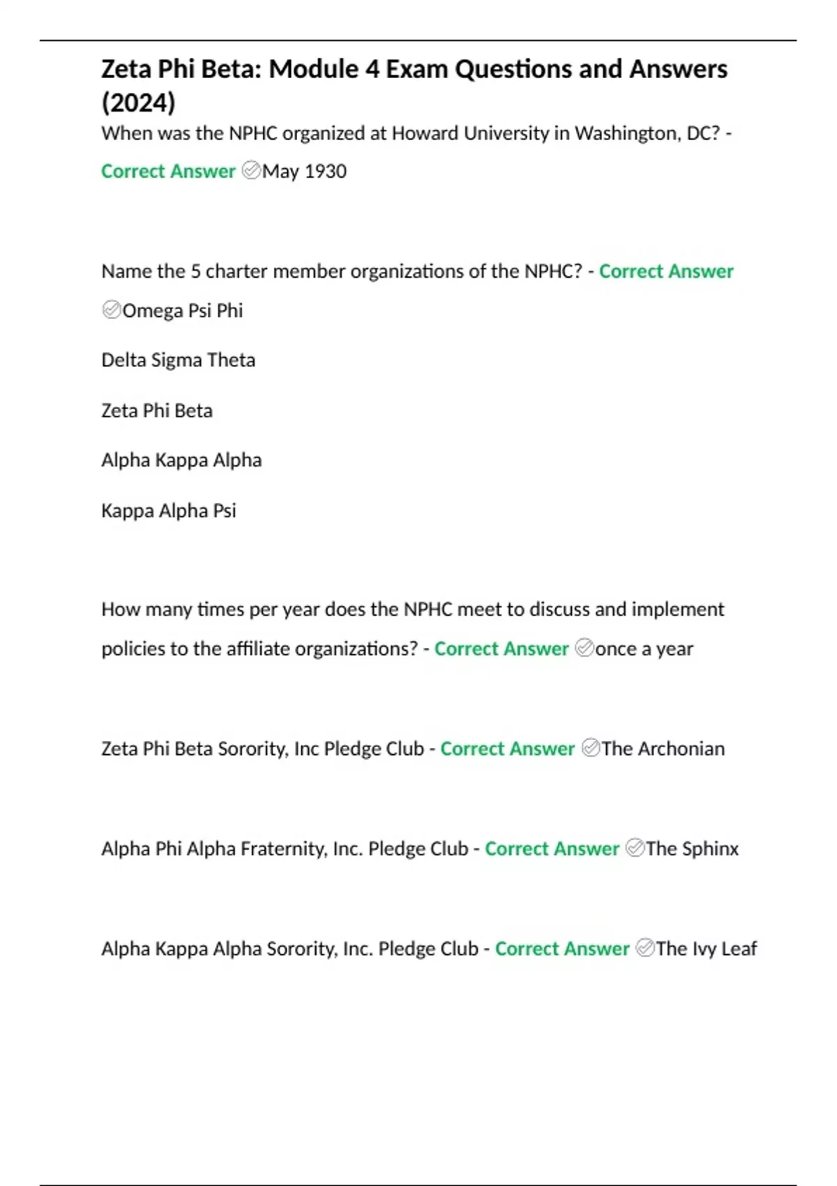 Zeta Phi Beta: Module 4 Exam Questions and Answers (2024) - Zeta Phi ...