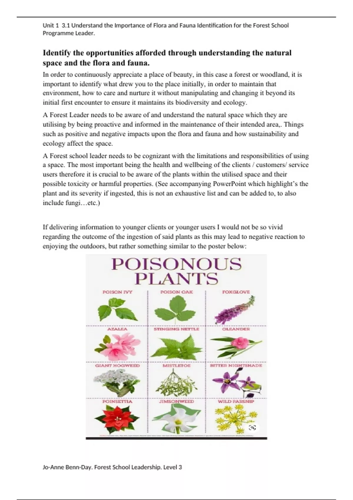 3.1- Assignment (Unit 1): Explain the importance of flora and fauna ...