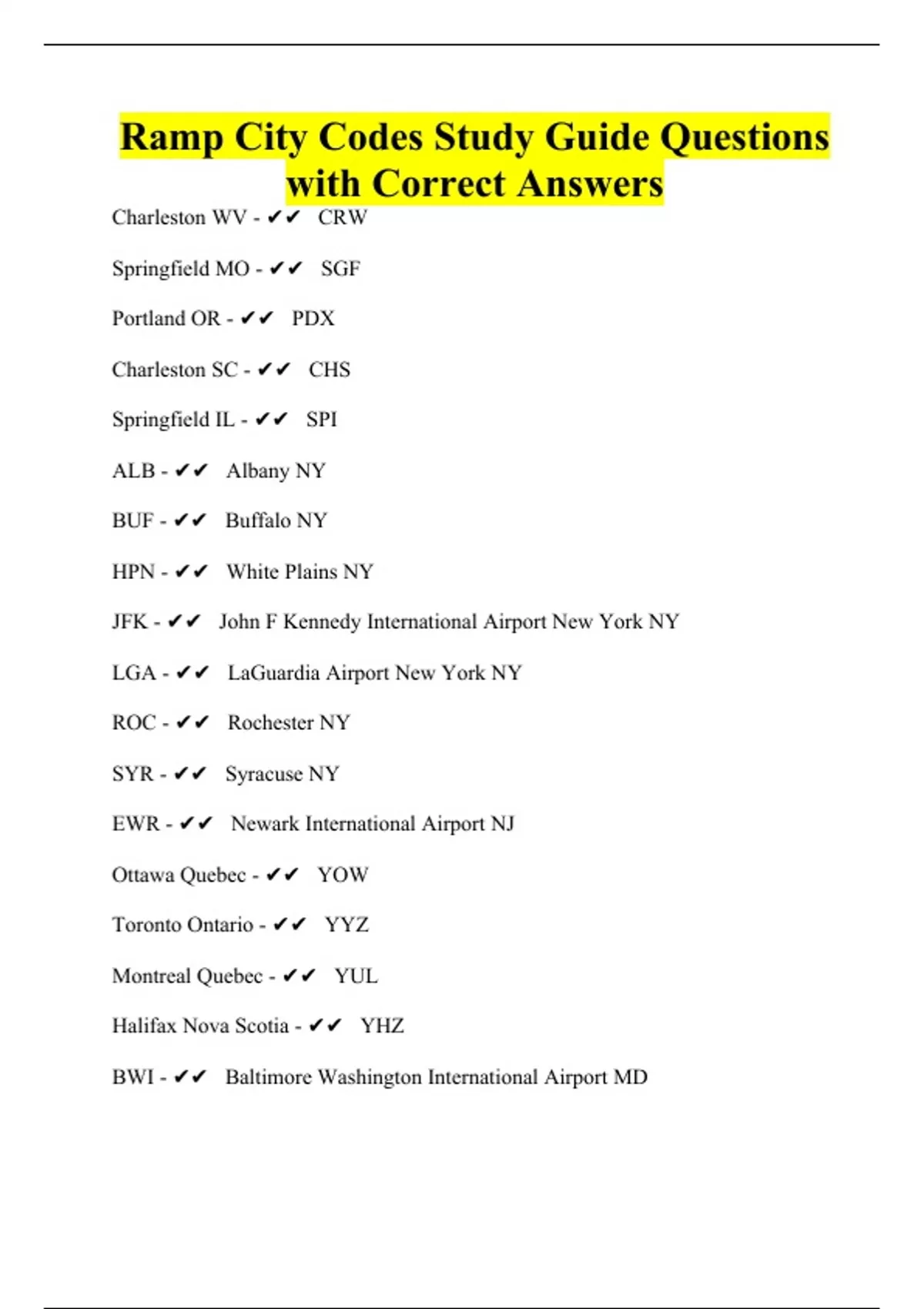 Ramp City Codes Study Guide Questions with Correct Answers - Ramp City ...