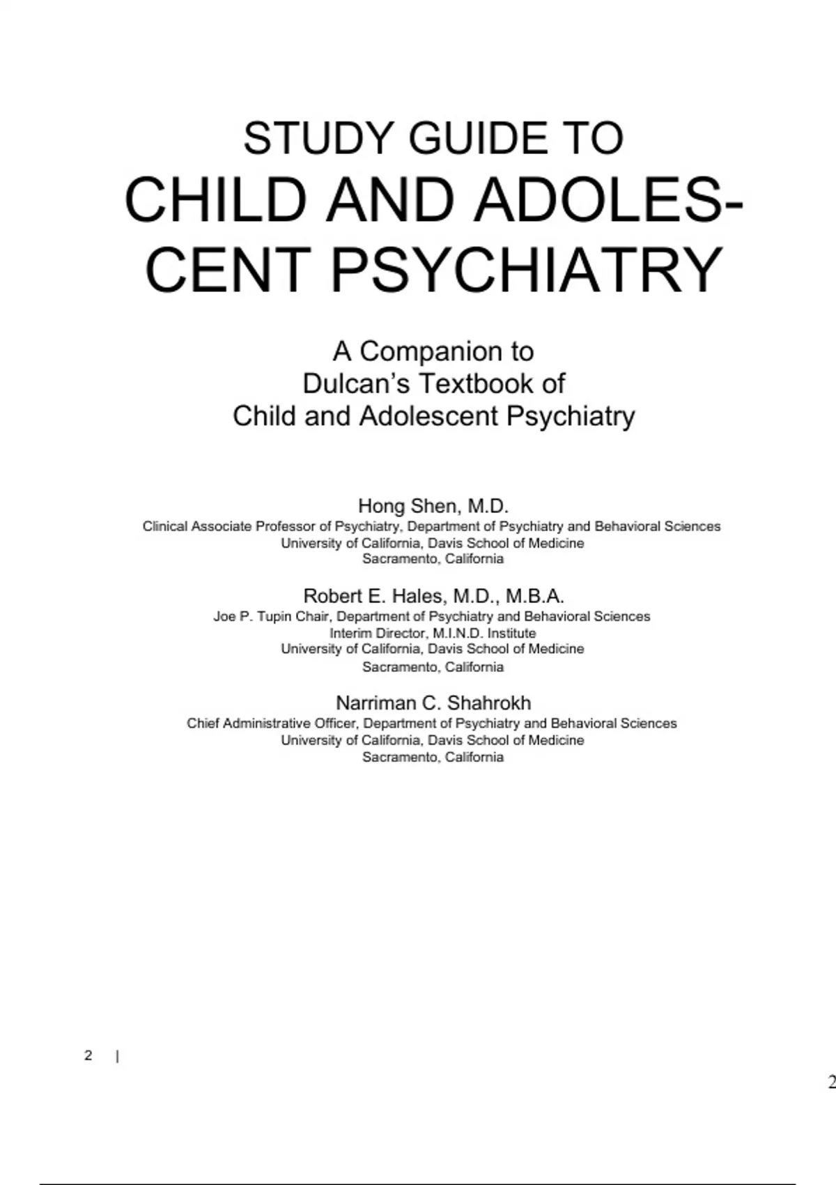 TEST BANK for Dulcan's Textbook of Child and Adolescent Psychiatry 3rd ...