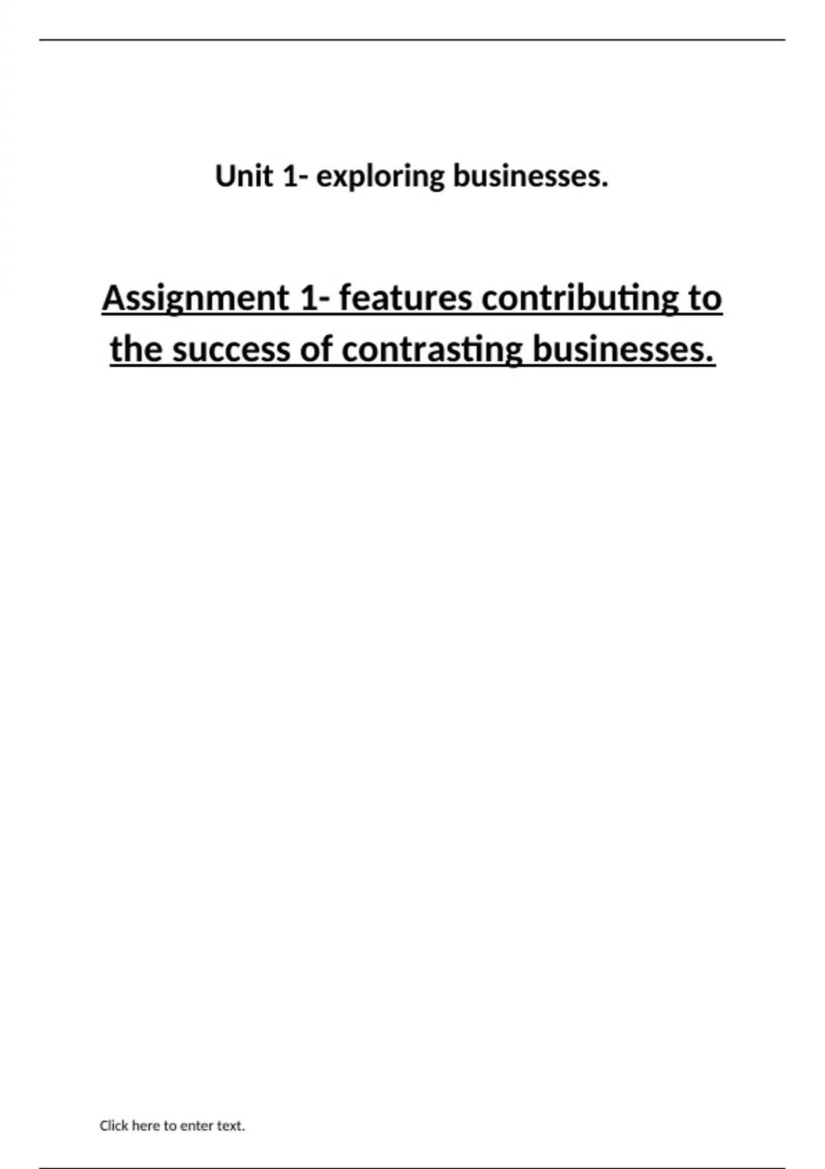 Unit 1 Assignment 1 Exploring Business Unit 1 Exploring Business Stuvia Uk
