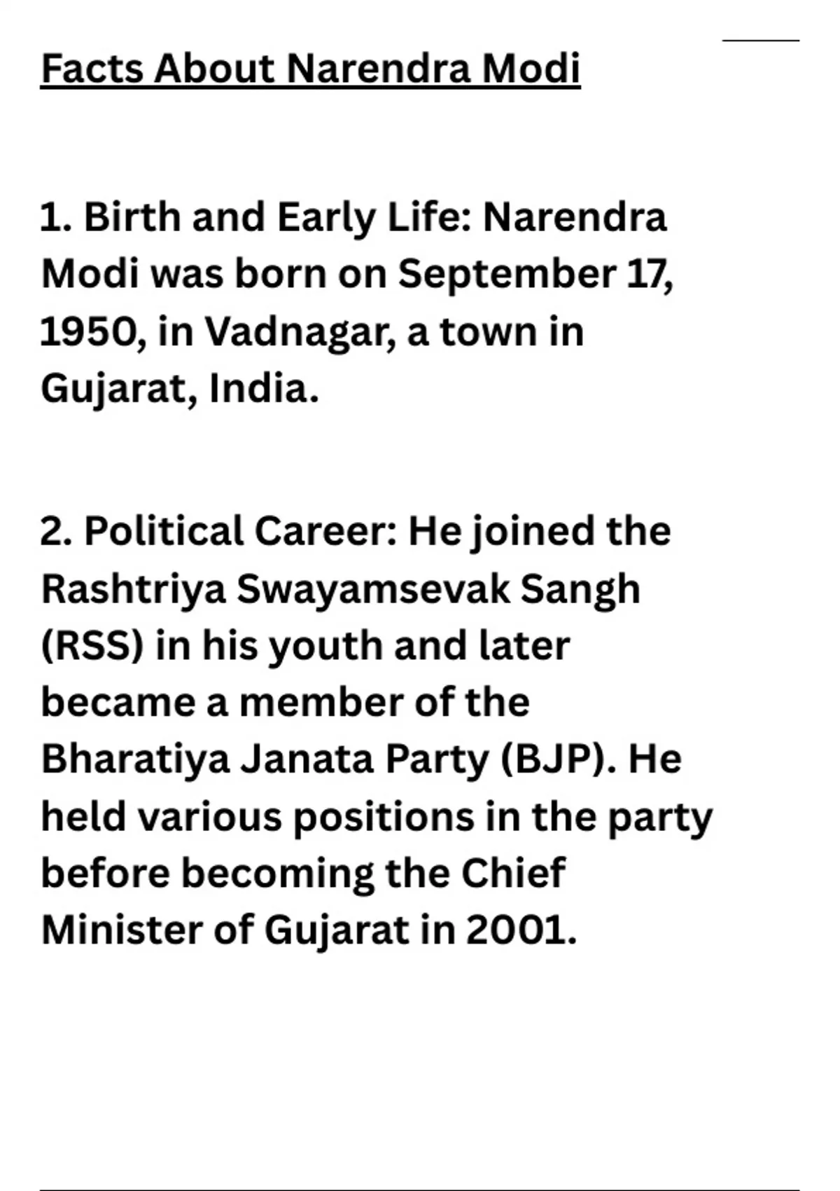 Amazing facts about Narendra Modi | Prime Minister of India - Stuvia US
