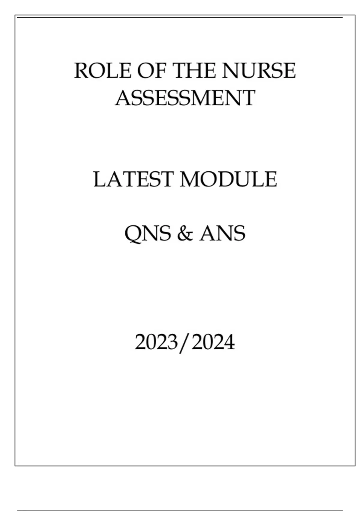 ROLE OF THE NURSE ASSESSMENT LROLE OF THE NURSE ASSESSMENT LATEST ...