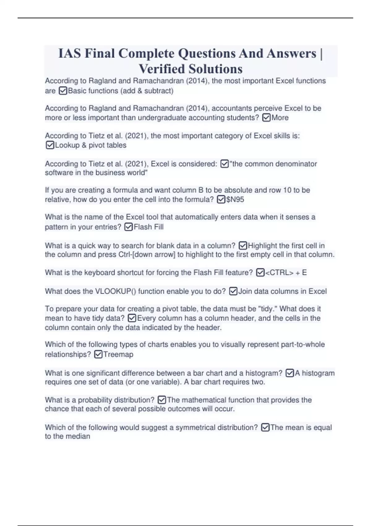 IAS Final Complete Questions And Answers - IAS - Stuvia US