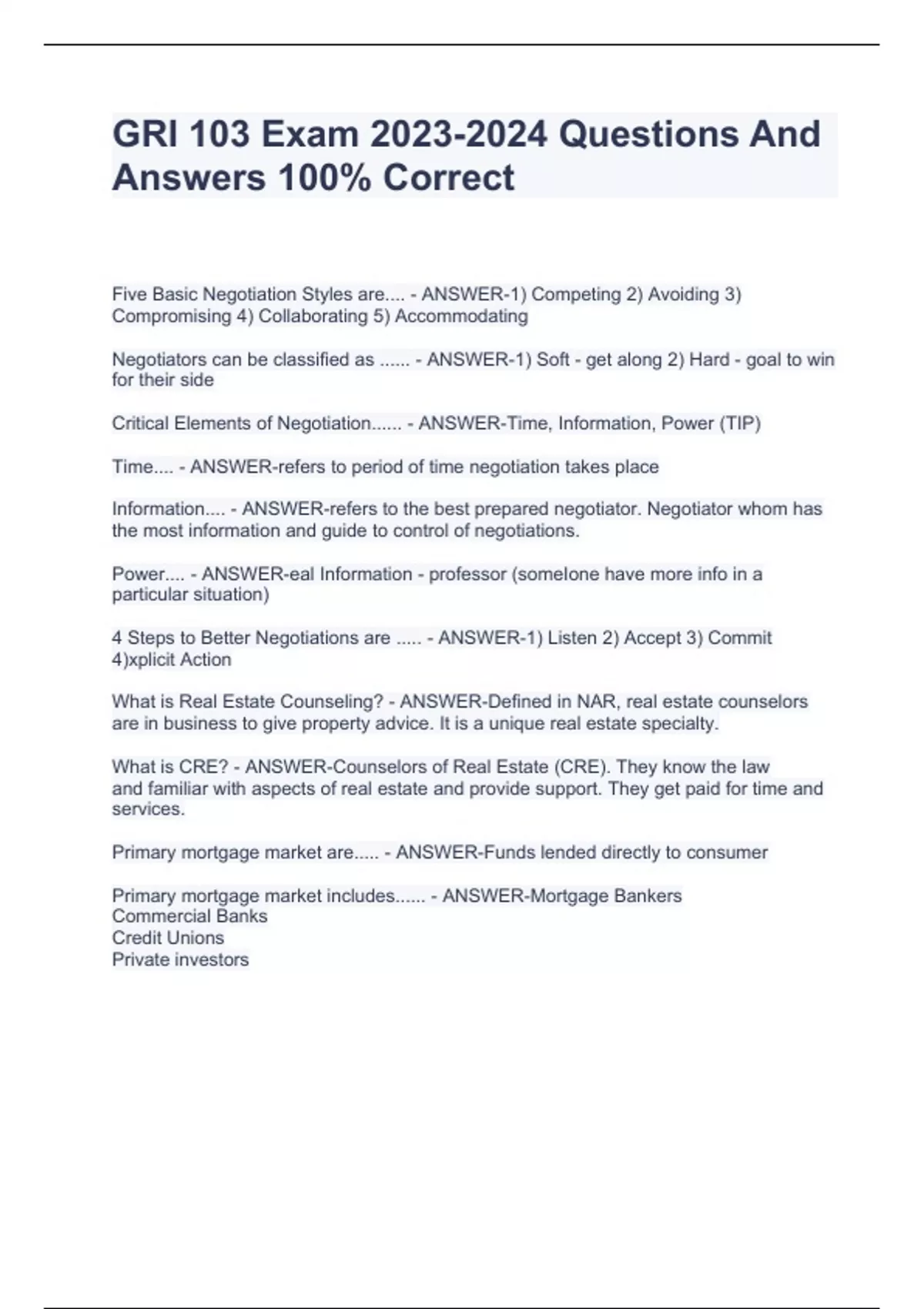 GRI 103 Exam Questions And Answers 100% Correct - GRI - Stuvia US