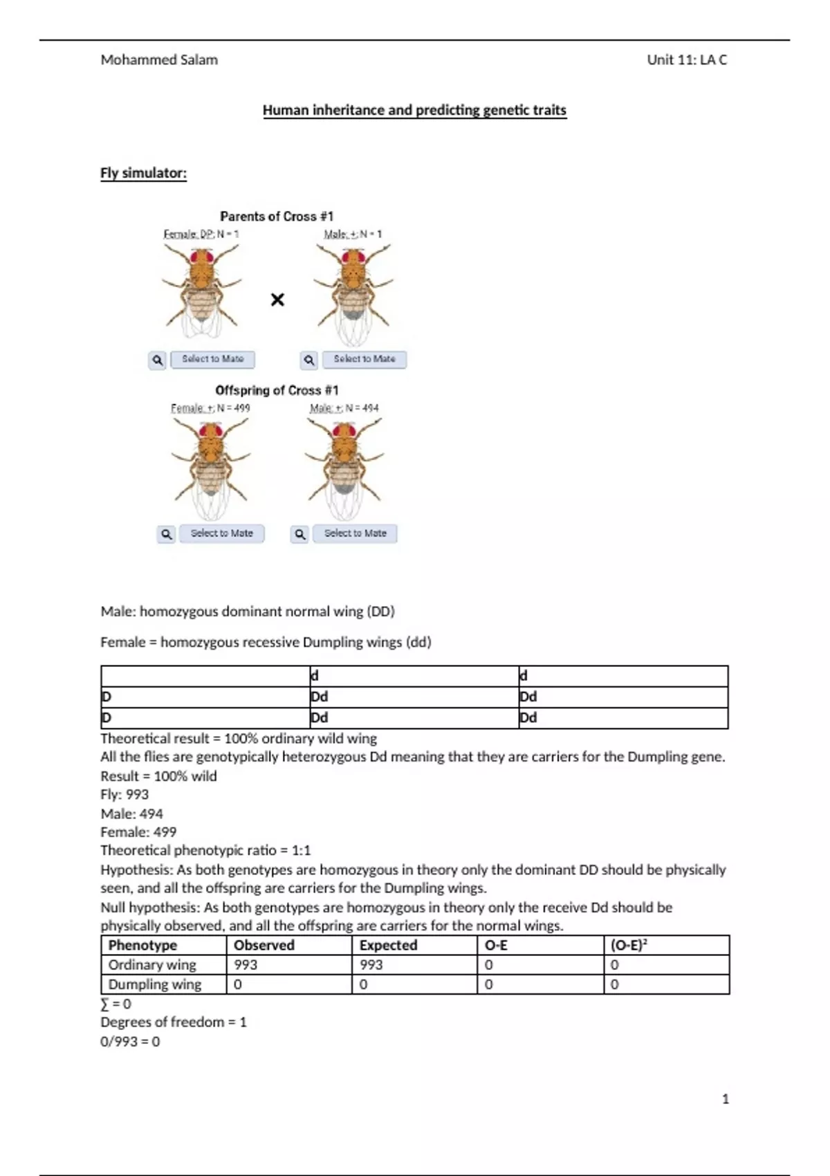 Unit 11 LA: C (Human inheritance and predicting genetic traits) - Unit ...