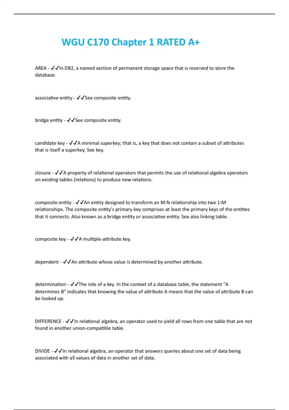 WGU C170 Chapter 1 RATED A+ - WGU C170 - Stuvia US