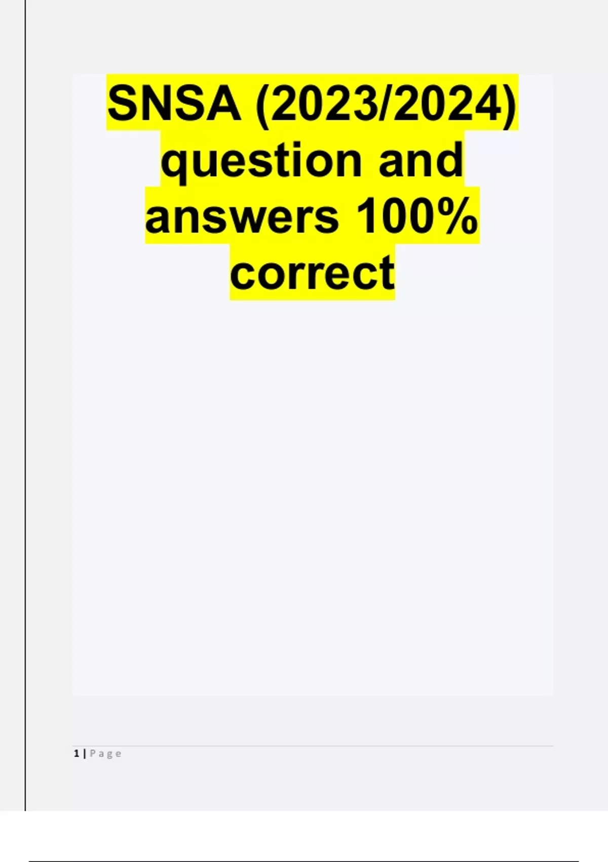 SNSA (2023 and 2024) question and answers 100% correct.pdf - RN- Nursing - Stuvia US