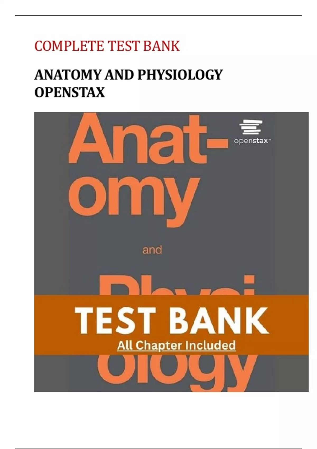 (Complete) Test Bank For Anatomy And Physiology Openstax | Rationales ...