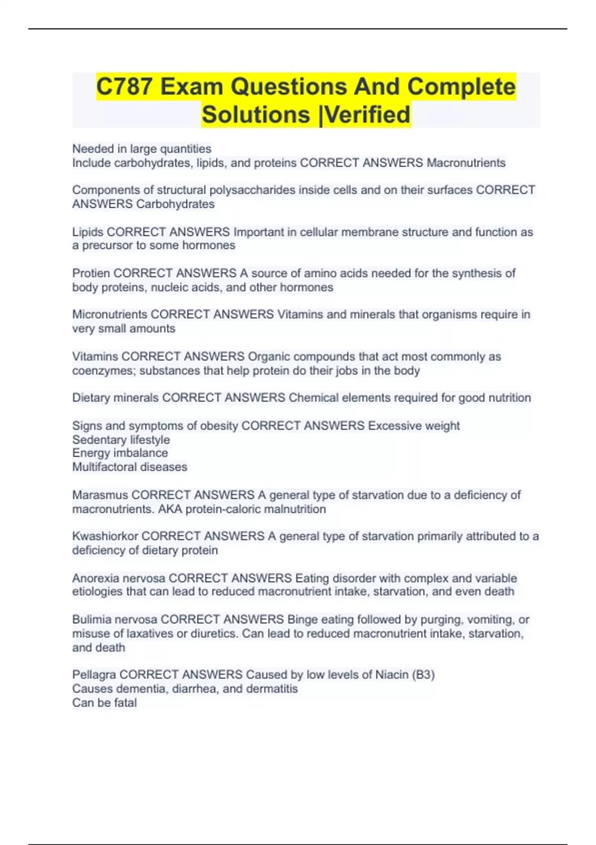 C787 Exam Questions And Complete Solutions |Verified - C787 OA - Stuvia US