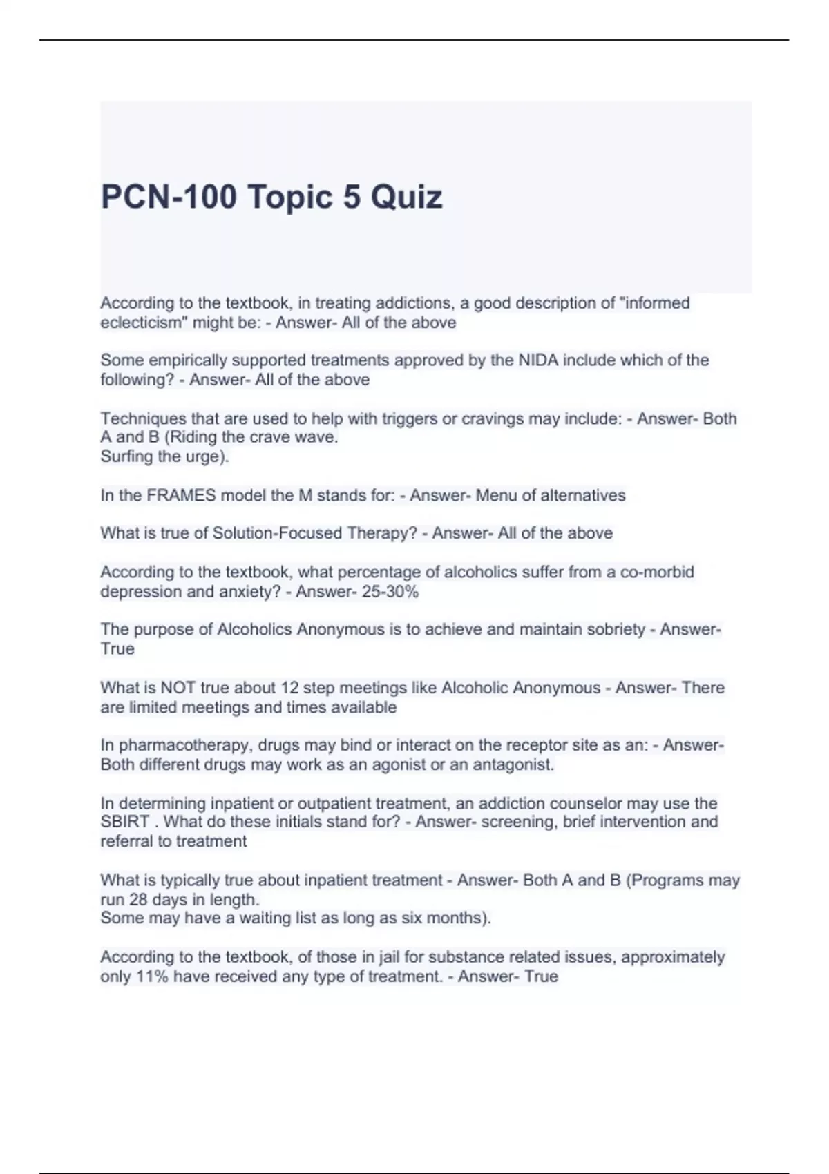 PCN-100 Topic 5 Quiz with correct Answers - PCN-100 - Stuvia US