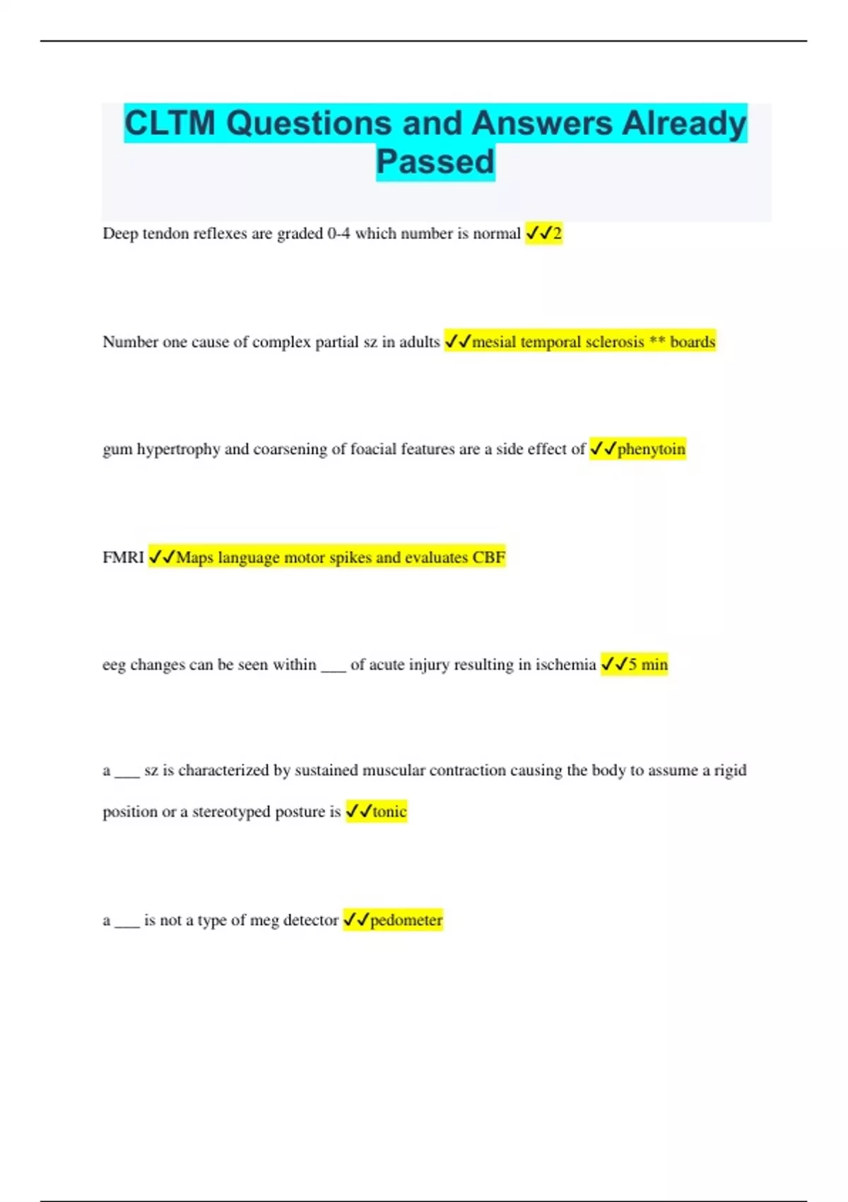 CLTM Questions and Answers Already Passed - CLTM - Stuvia US