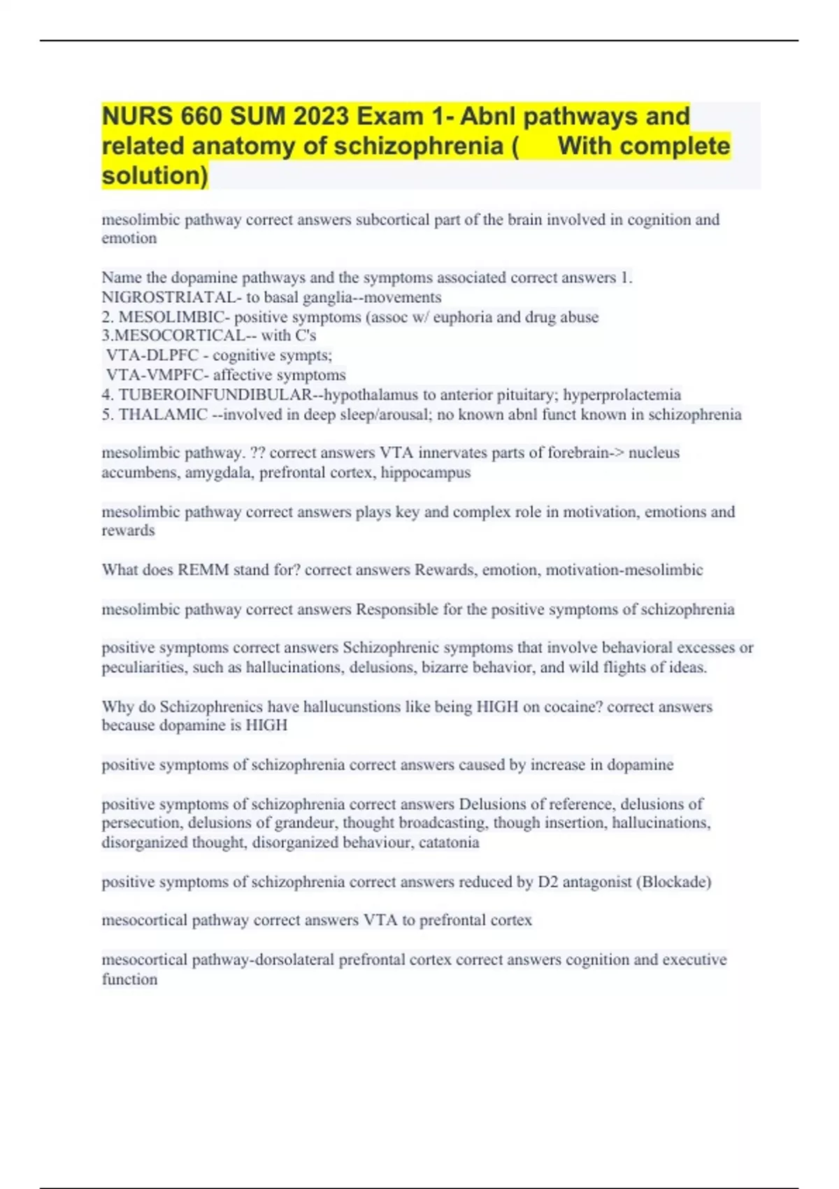 NURS 660 SUM 2023 Exam 1- Abnl pathways and related anatomy of ...