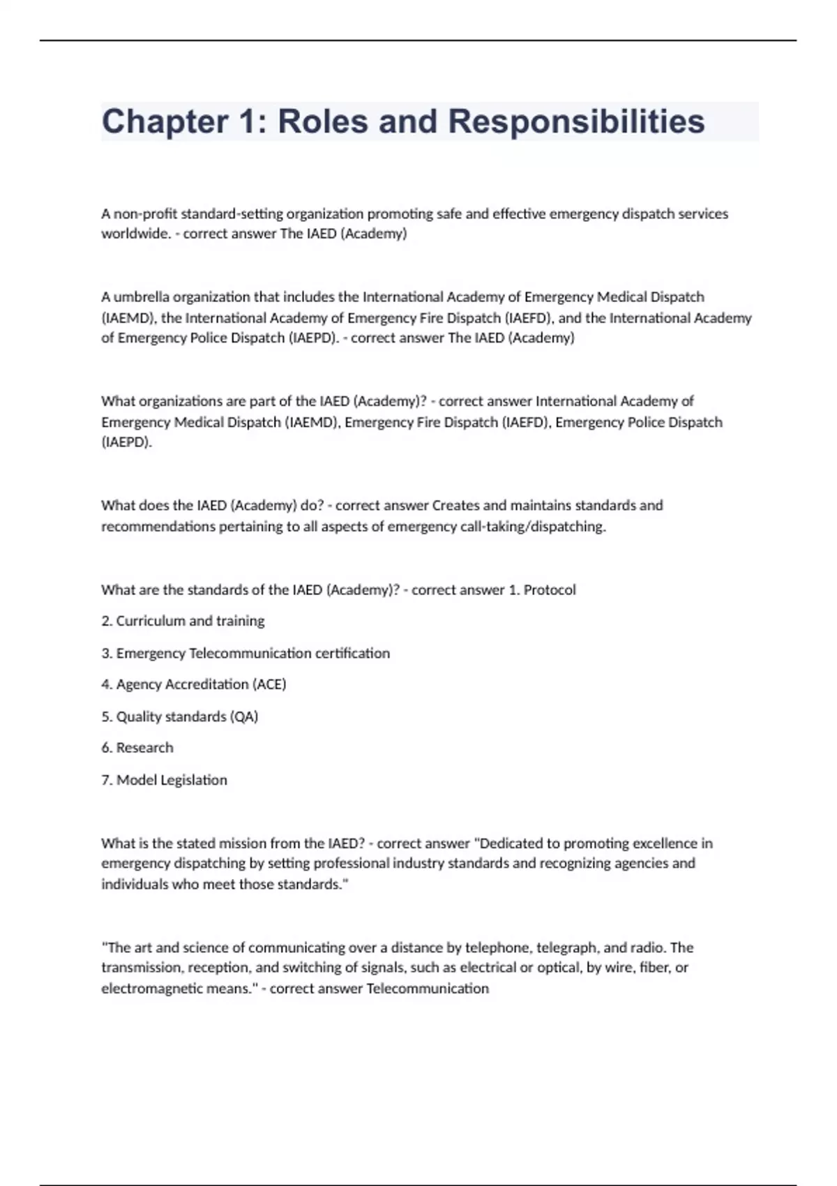 Chapter 1 Roles and Responsibilities Question and answers 100% correct ...