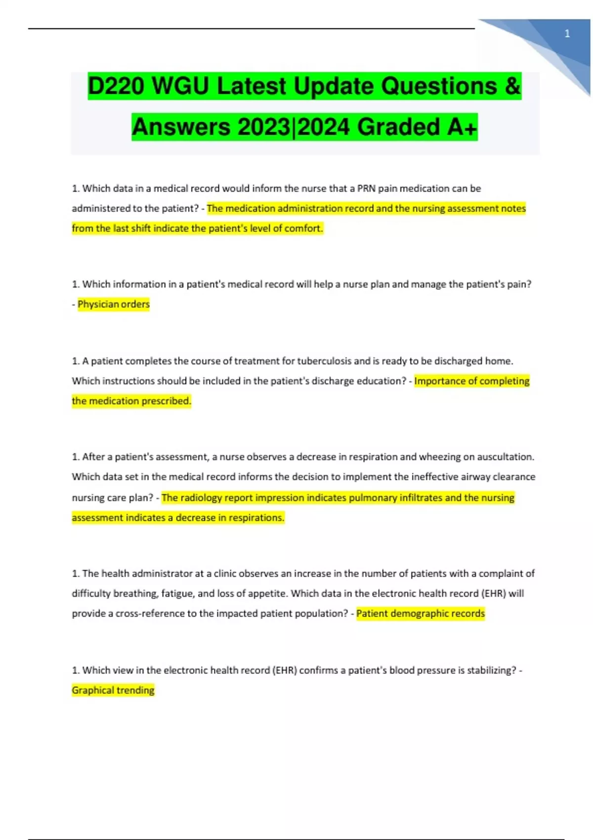 D220 WGU Latest Update Questions & Answers 2023|2024 Graded A+ - D220 ...