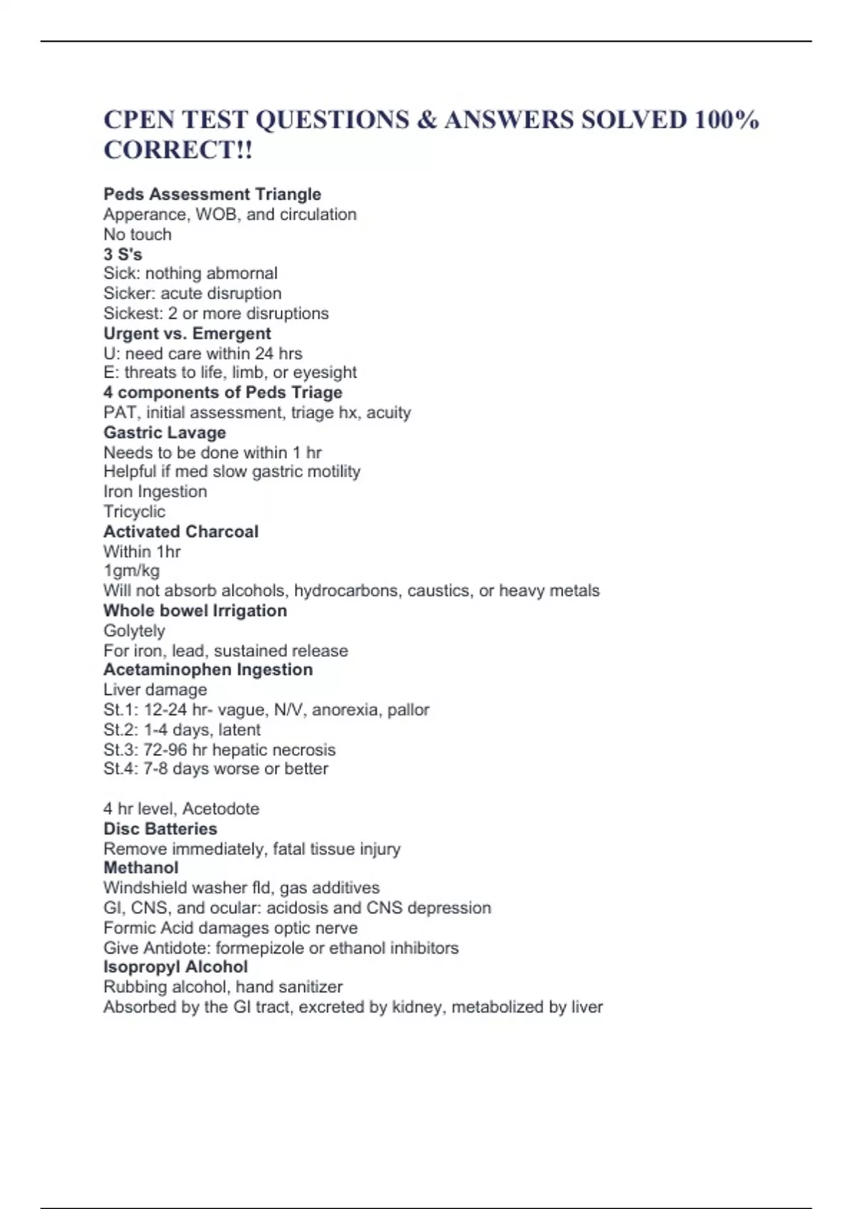 CPEN TEST QUESTIONS & ANSWERS SOLVED 100% CORRECT!! - CPEN - Stuvia US