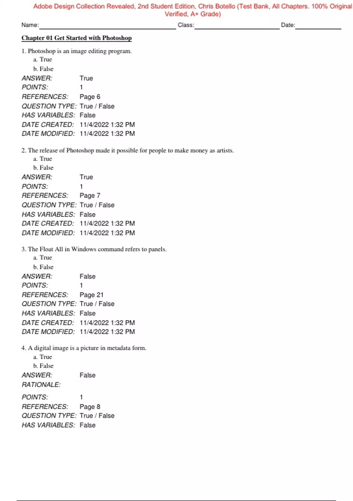 Test Bank for Adobe Design Collection Revealed 2nd Student Edition ...
