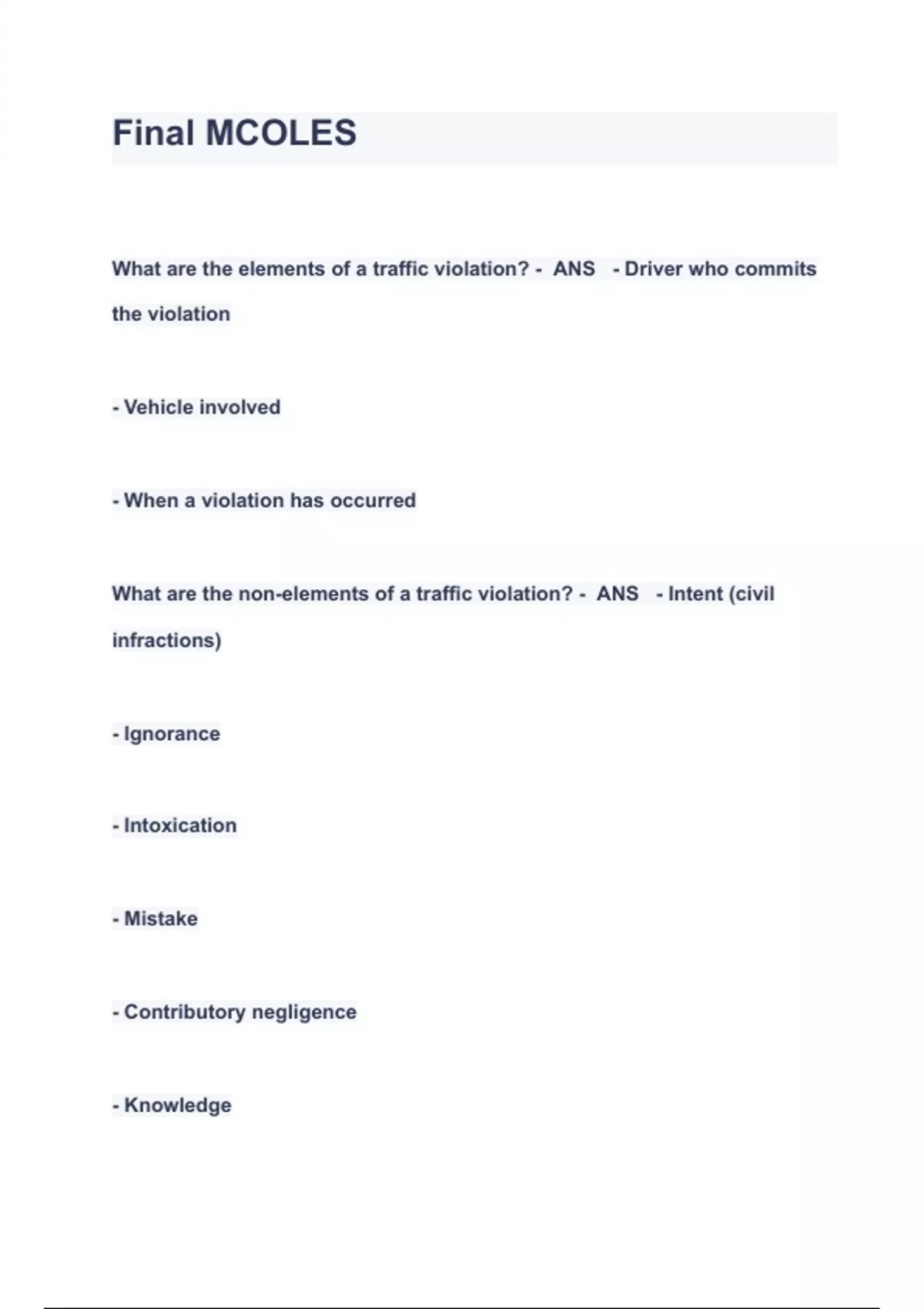 Final MCOLES QUESTIONS & ANSWERS 2023 ( A+ GRADED 100% VERIFIED ...