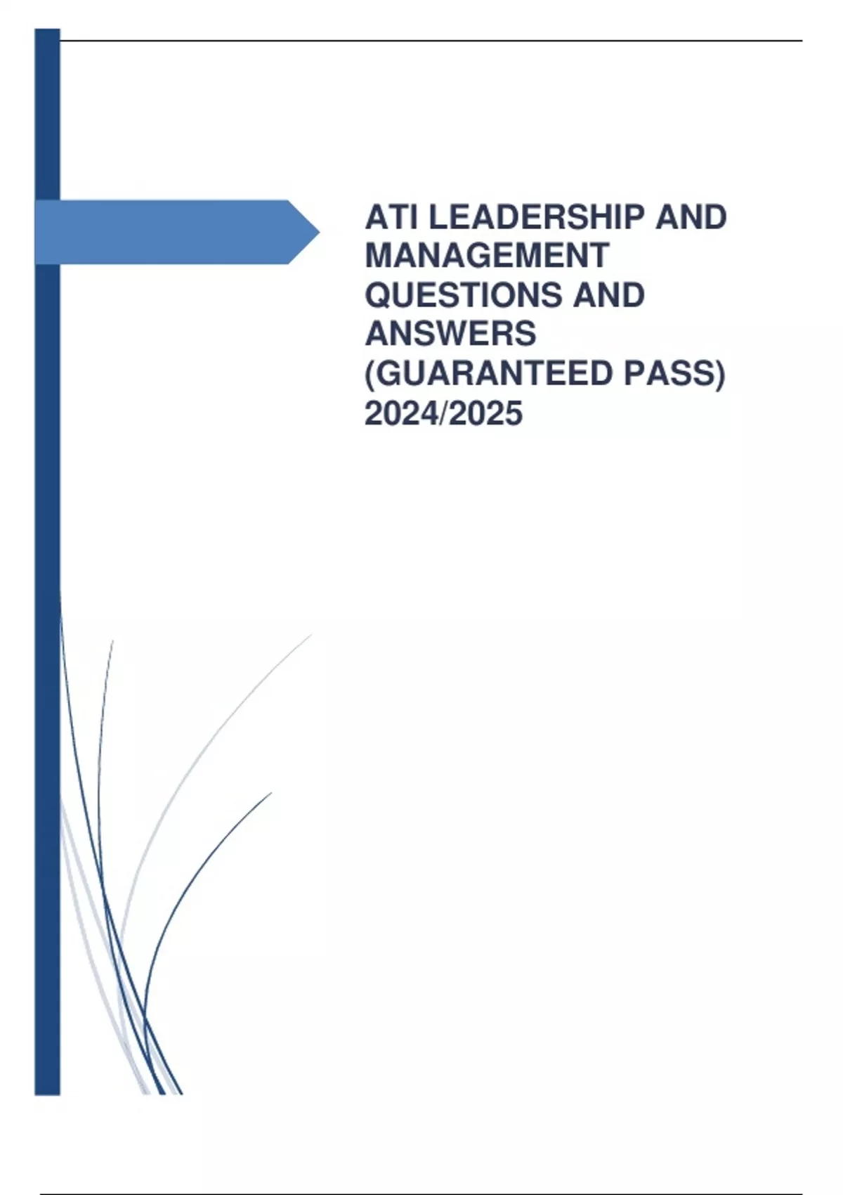 ATI LEADERSHIP AND MANAGEMENT QUESTIONS AND ANSWERS (GUARANTEED PASS ...