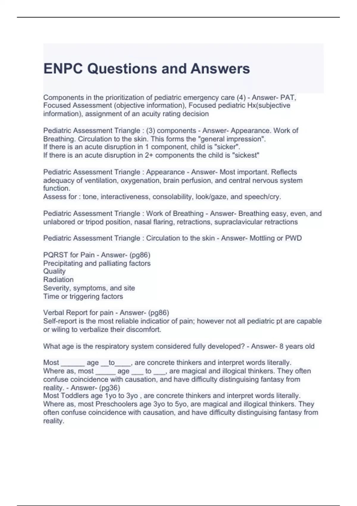 ENPC Questions and Answers - ENPC - Stuvia FR