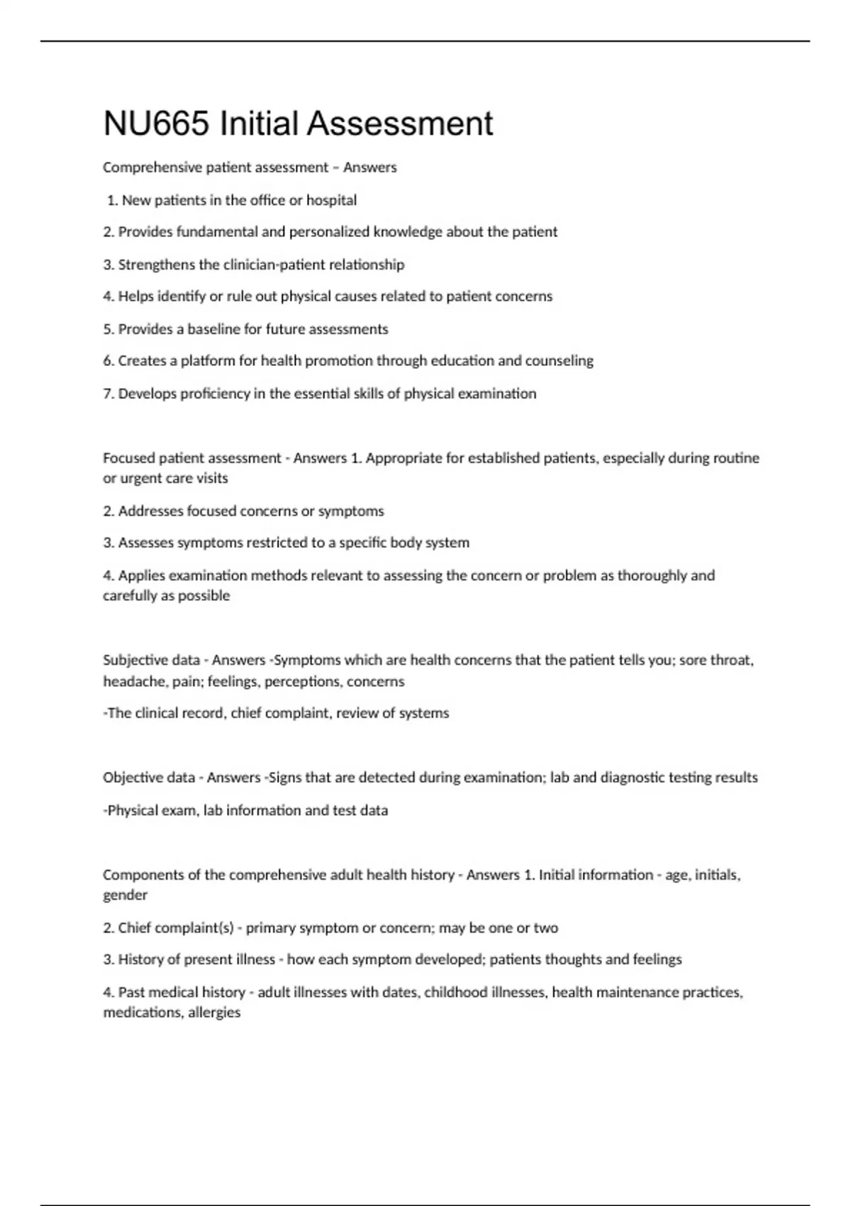 NU665 Initial Assessment questions and detailed answers 2023/2024 - NU ...
