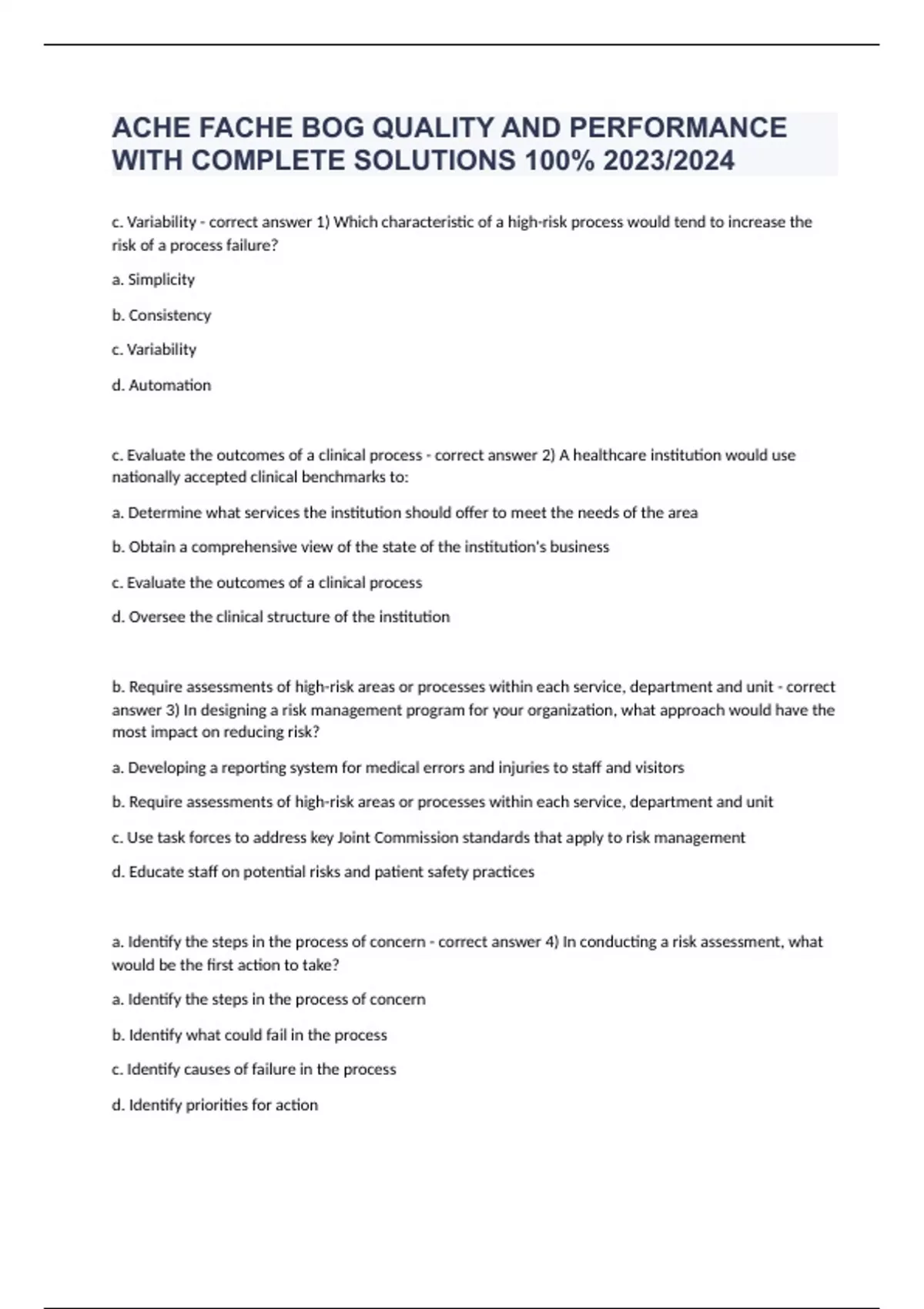 ACHE FACHE BOG QUALITY AND PERFORMANCE WITH COMPLETE SOLUTIONS 100% ...