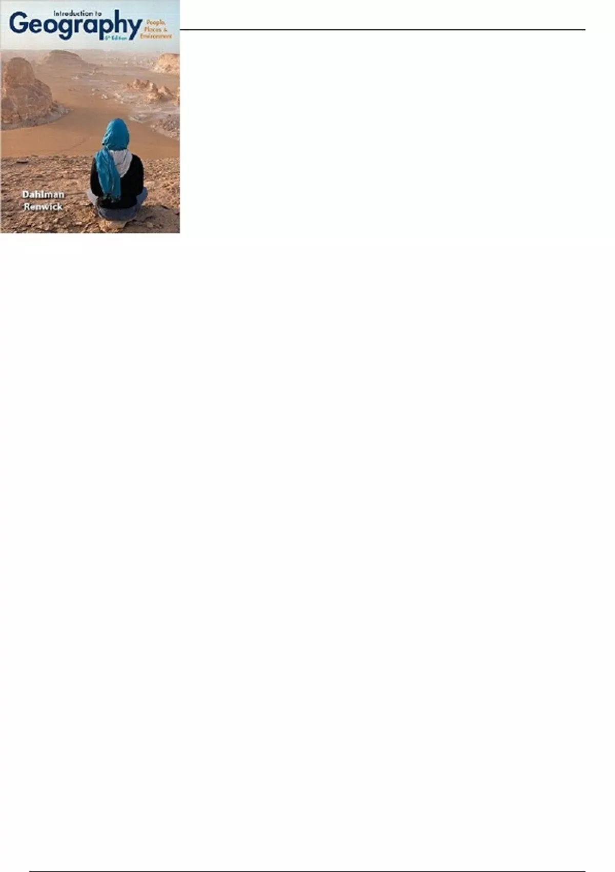 Introduction to Geography People, Places & Environment 6th Edition Carl ...
