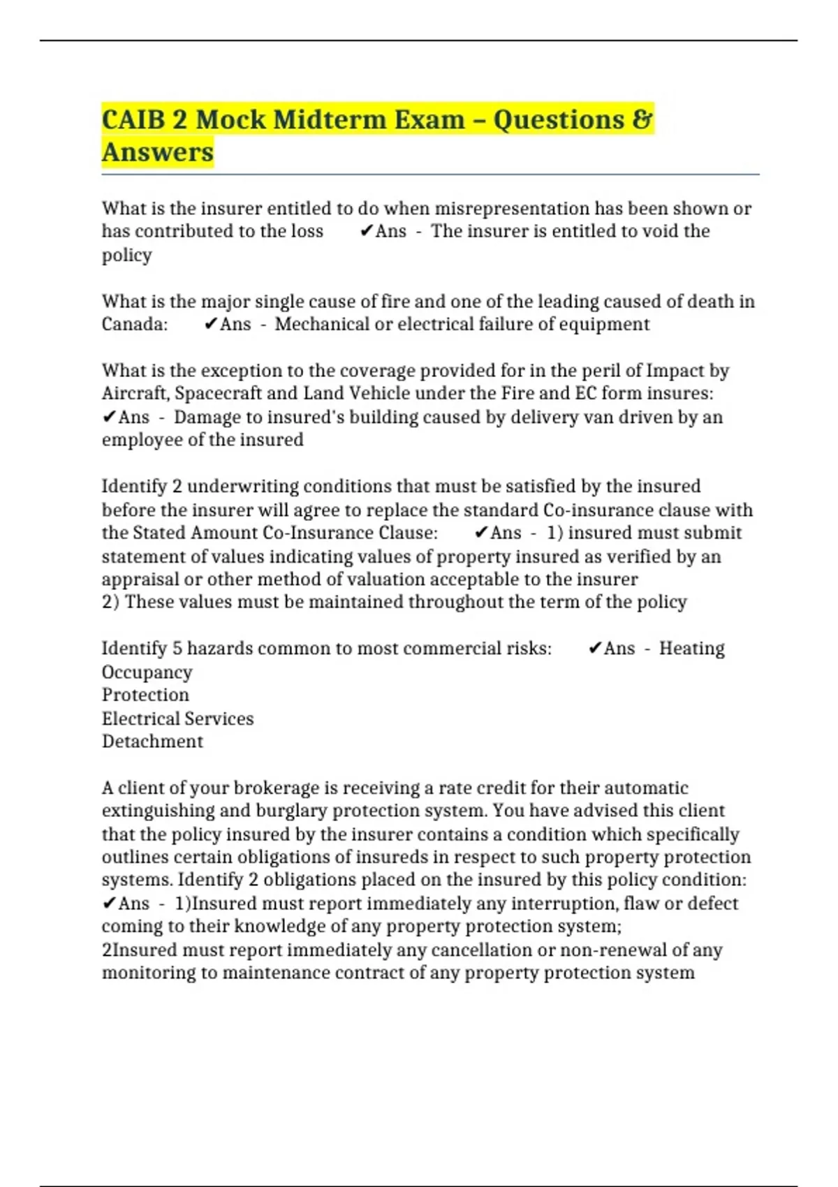 BUNDLE::: CAIB 2 EXAMS LATEST UPDATE - Stuvia US