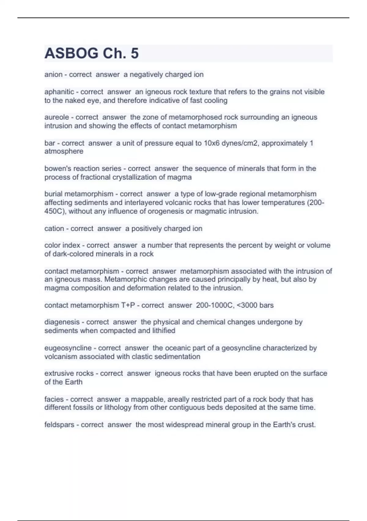 ASBOG Ch Question and answers rated A+ 2023/2024 - ASBOG - Stuvia US