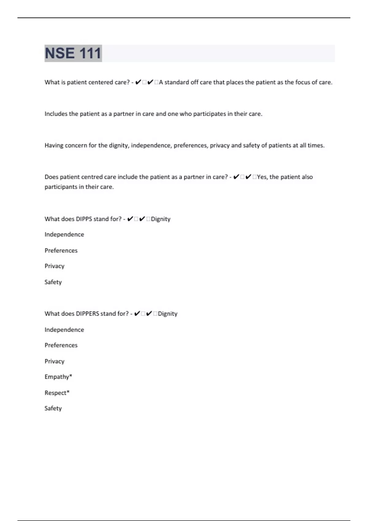 NSE 111|75 Questions With Complete Solutions - NSE 111 - Stuvia US