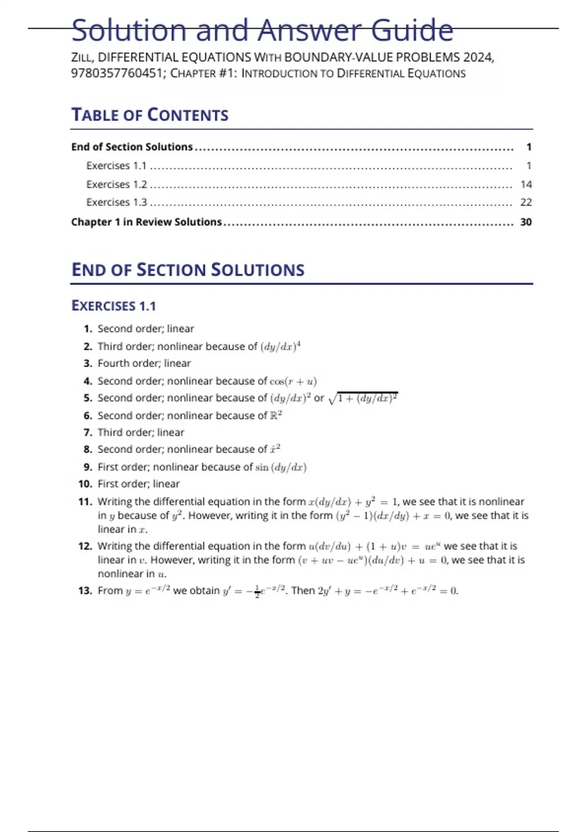 Solutions Manual For Differential Equations With Boundary Value