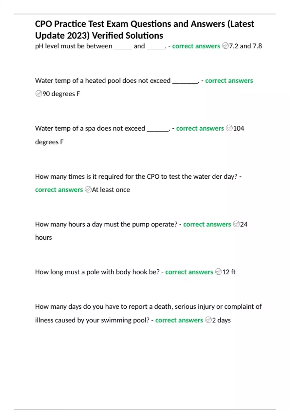 CPO Practice Test Exam Questions and Answers (Latest Update 2023 ...