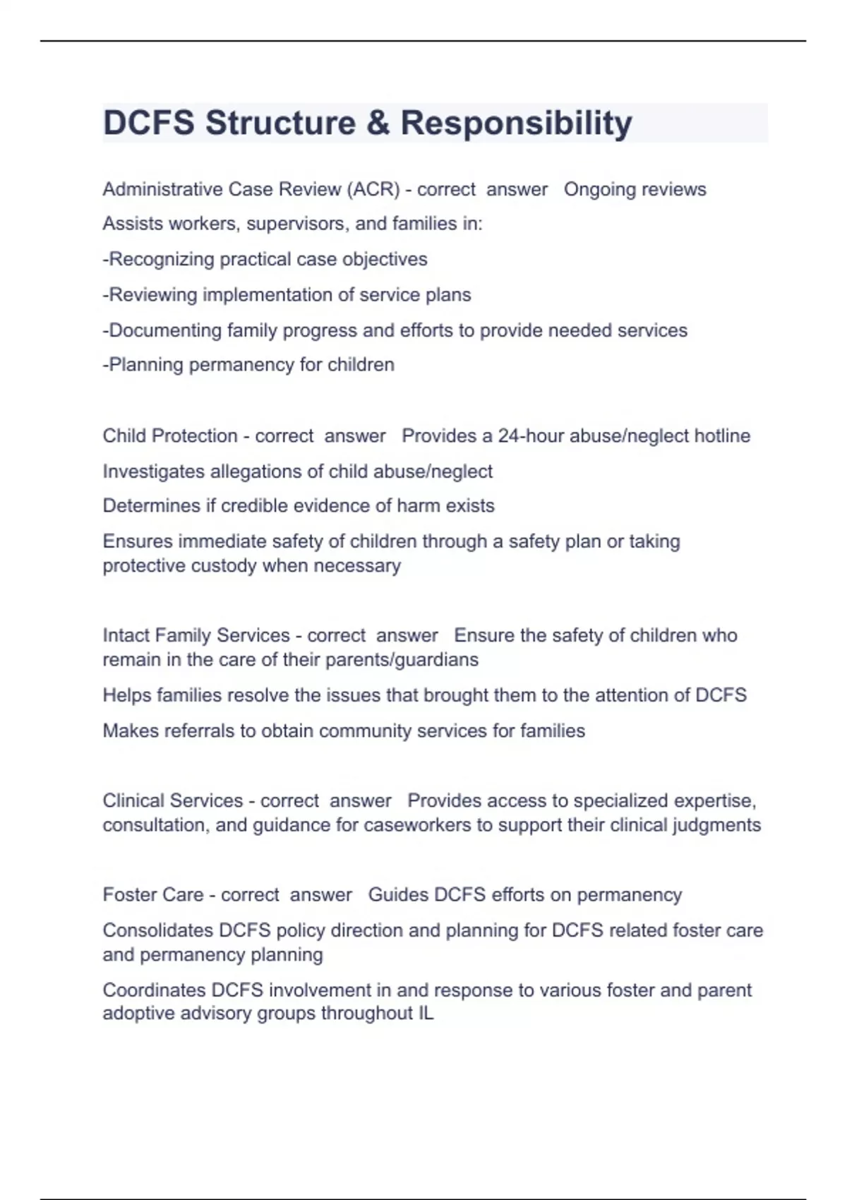 DCFS Structure Question and answers correctly solved 2023/2024 - DCFS ...