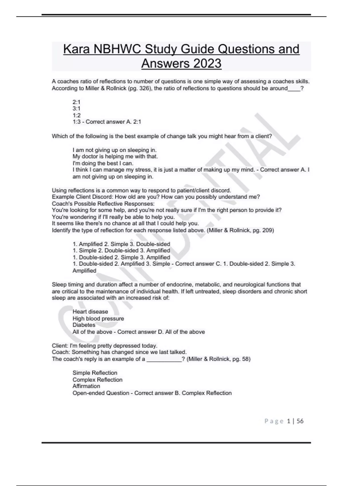 Kara NBHWC Study Guide Questions and Answers 2023 - NBHWC Health ...