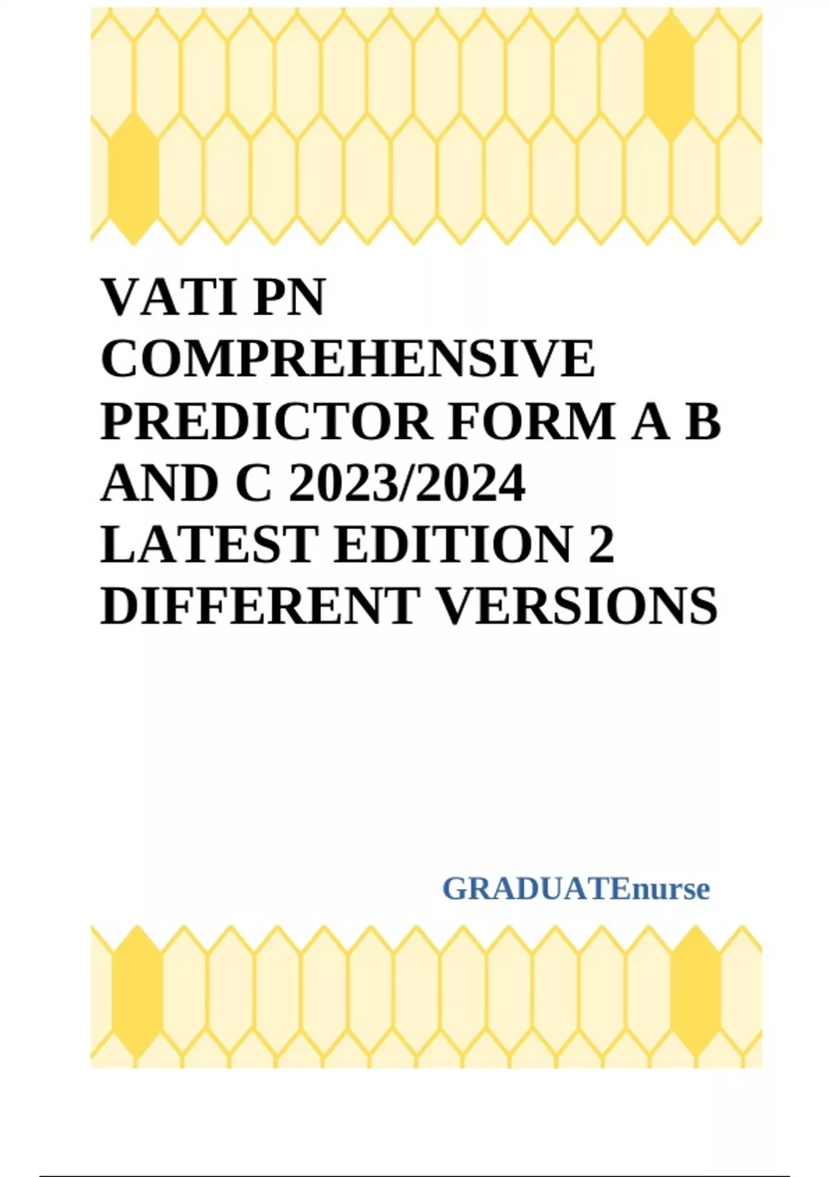 VATI PN COMPREHENSIVE PREDICTOR FORM A B AND C 2023/2024 LATEST EDITION ...