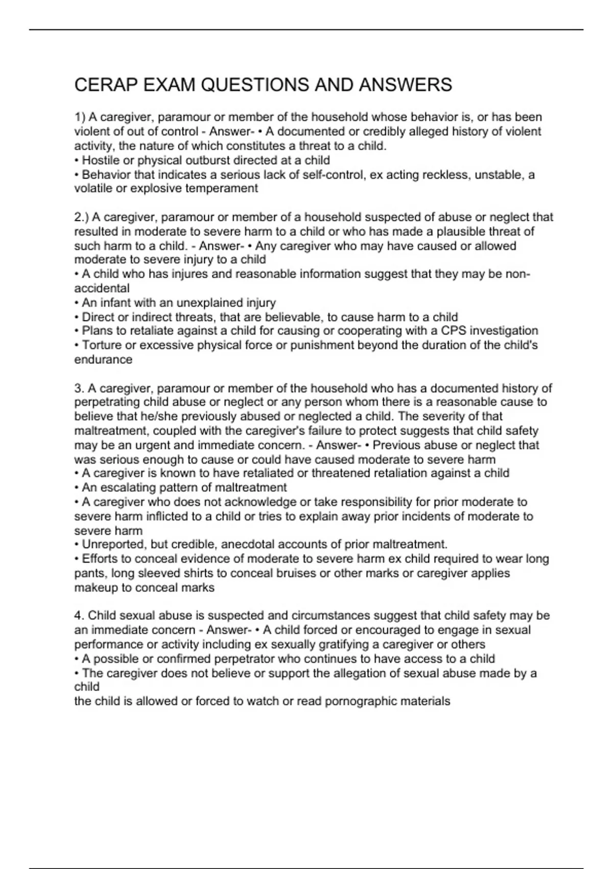 CERAP EXAM QUESTIONS AND ANSWERS - CERAP - Stuvia US