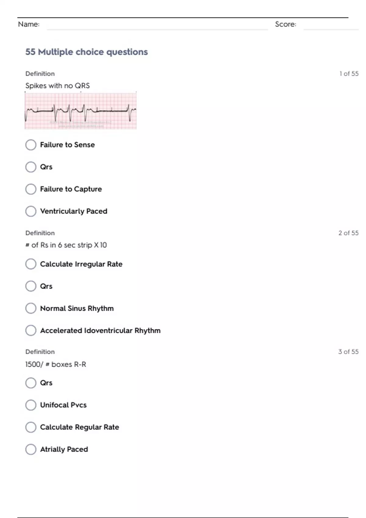 Relias Dysrhythmia Basic A Test questions Dysrhythmia – Basic A ( A+ ...