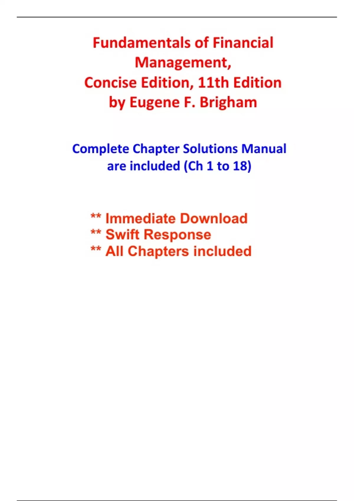 Solutions for Fundamentals of Financial Management, Concise Edition ...