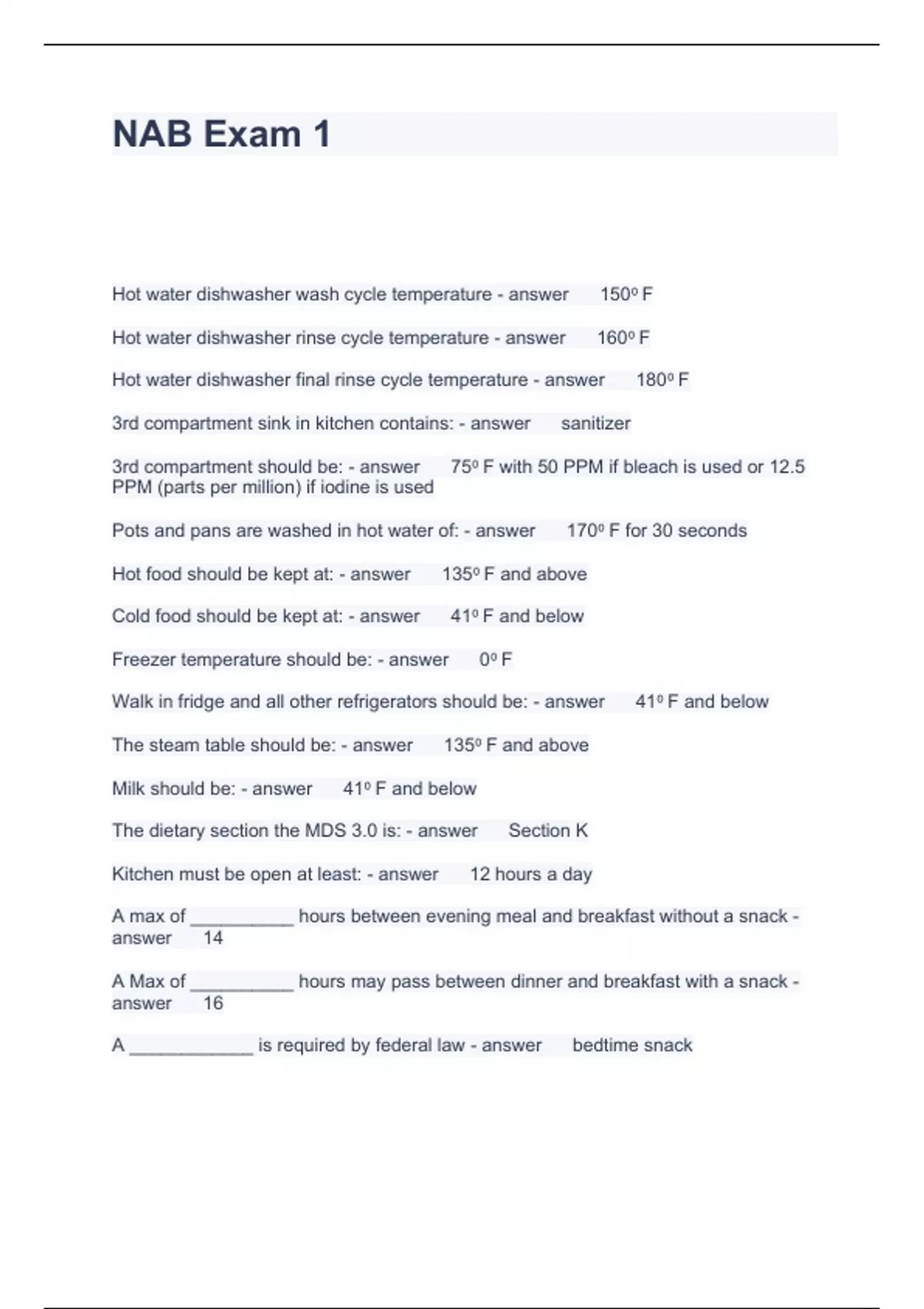 NAB Exam 1 Questions with solutions 2023 - Nab - Stuvia US