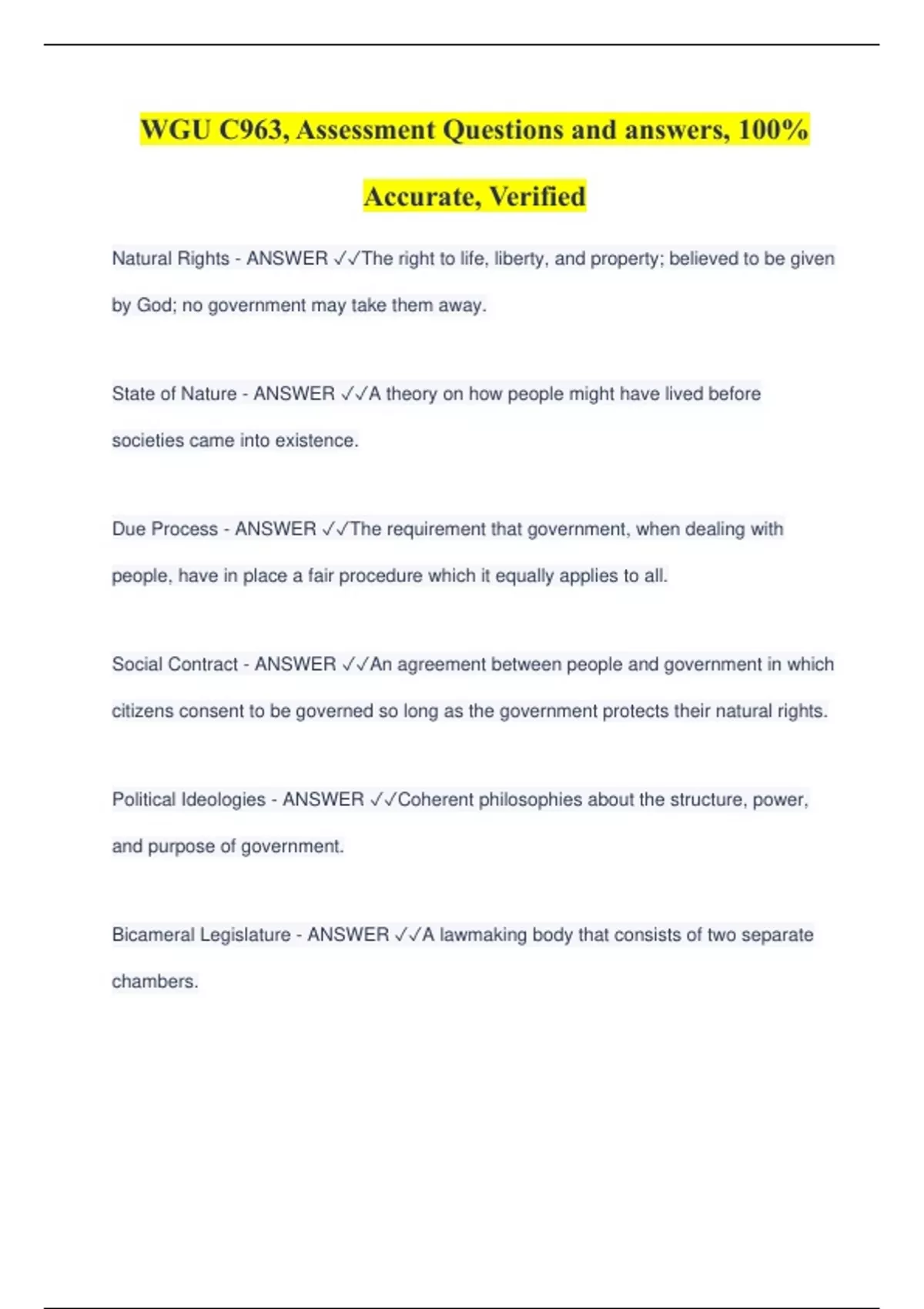 WGU C963, Assessment Questions and answers, 100% Accurate, Verified ...