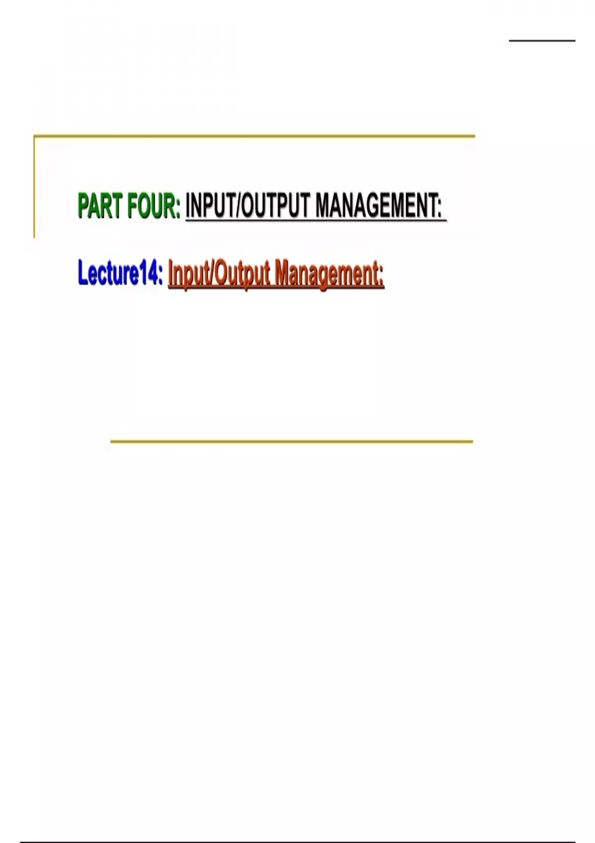 Summary It will help the learner grasps the concept of input and output ...