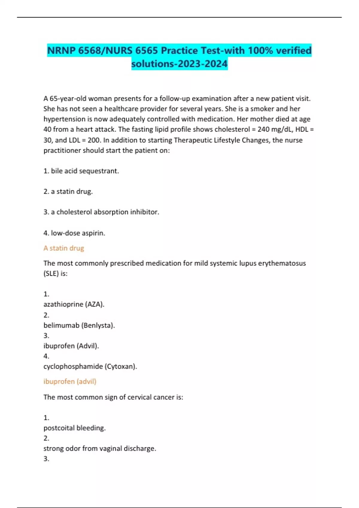 NRNP 6568/NURS 6565 Practice Test-with 100% verified solutions- - NRNP ...