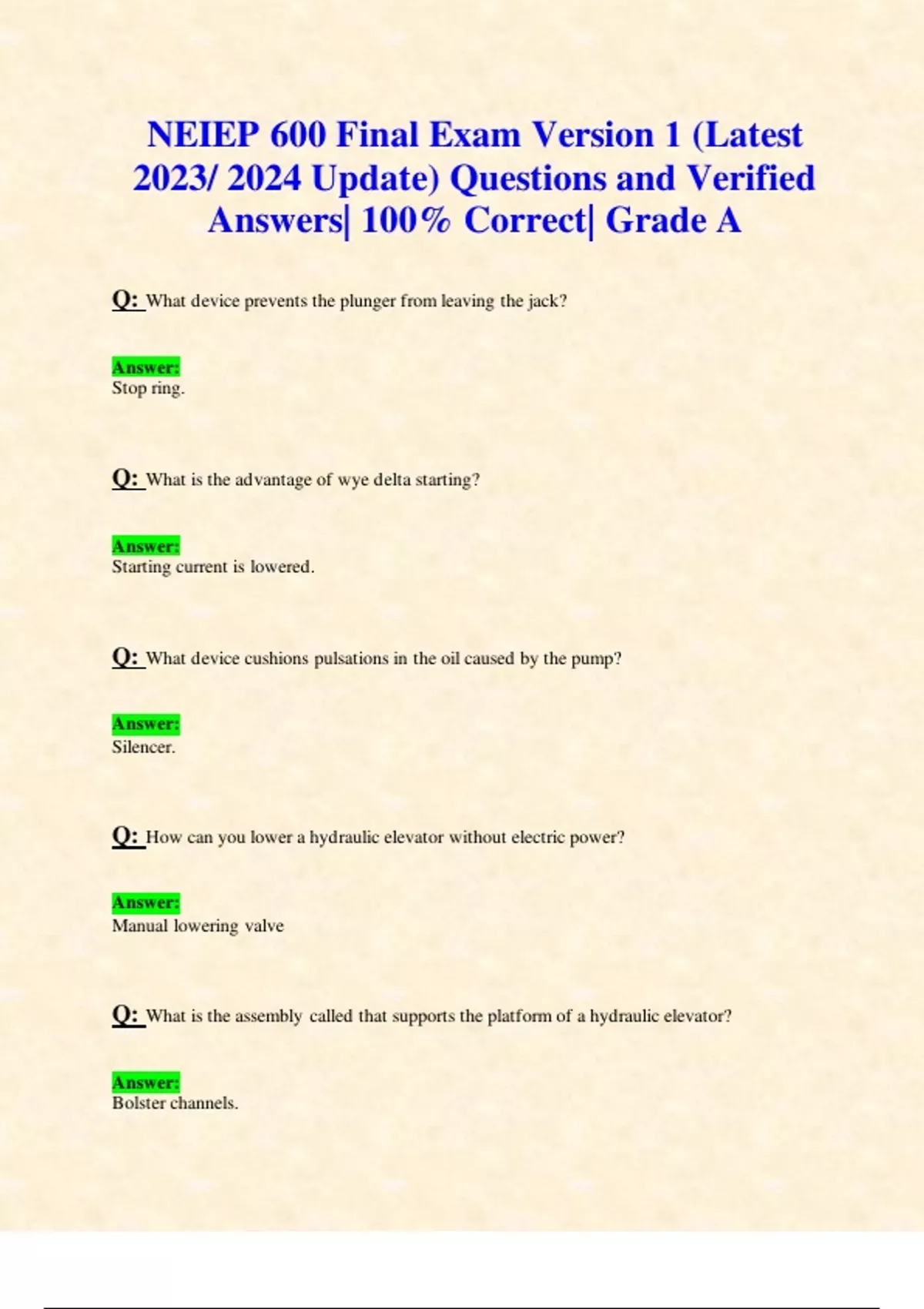 NEIEP 800 Final Exam Version 1 (Latest 2023/ 2024 Update) Questions and ...