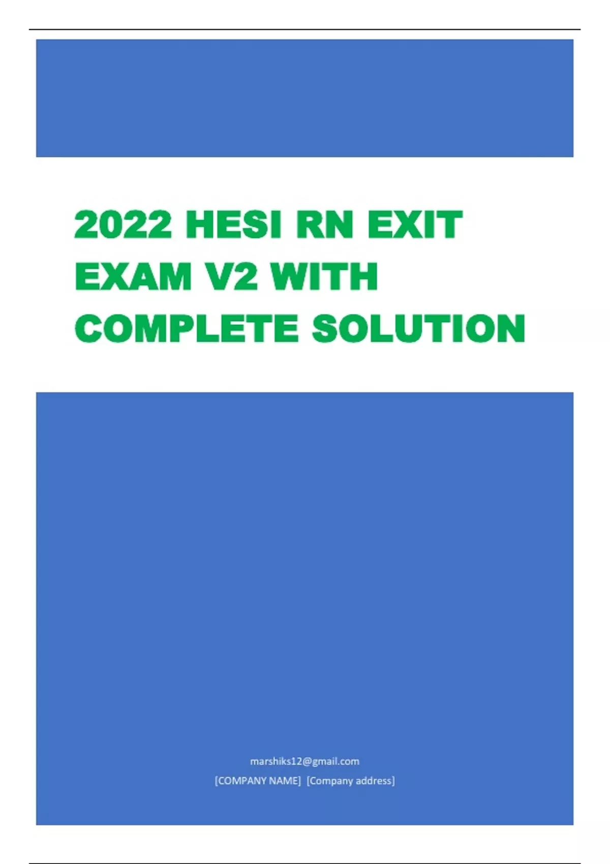 2022 HESI RN EXIT EXAM V2 WITH COMPLETE SOLUTION - 2022 HESI RN EXIT ...